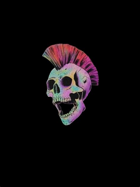 Mohawk Skull T Shirt By Serendipitous71 Redbubble