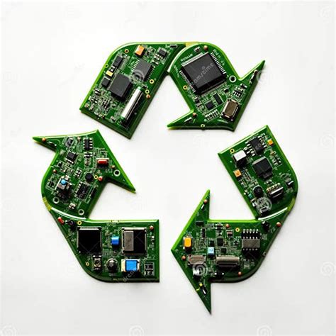 Recycled Electronic Components Form Green Recycling Symbol Eco