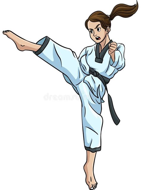 Karate Kick Clipart Girl