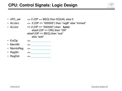 Ppt Building A Single Cycle Cpu Design And Implementation From