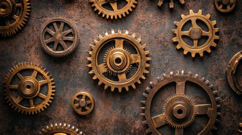 Close Up Of Rusty Interlocking Gears In Industrial Setting Stock Photo Image Of Machine