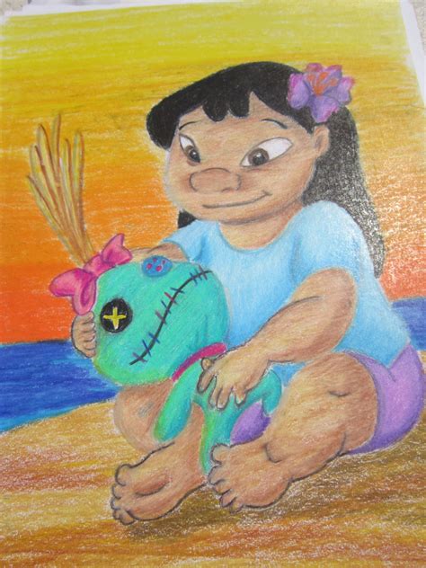 Colored Pencil Sketch Of Lilo And Scrump 2010 Color Pencil Sketch