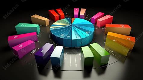 A Colorful Pie Chart With Bright Colors Powerpoint Background For Free