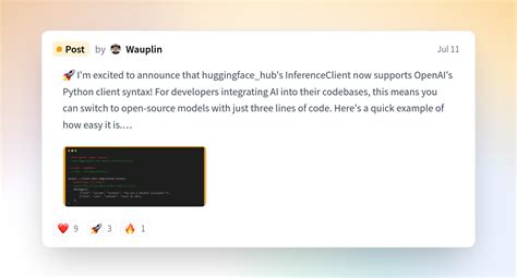 Wauplin On Hugging Face I M Excited To Announce That Huggingface Hub S InferenceClient Now