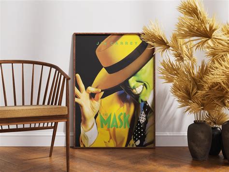 The Mask Poster Retro Movie Print Vintage Wall Art Jim Carrey