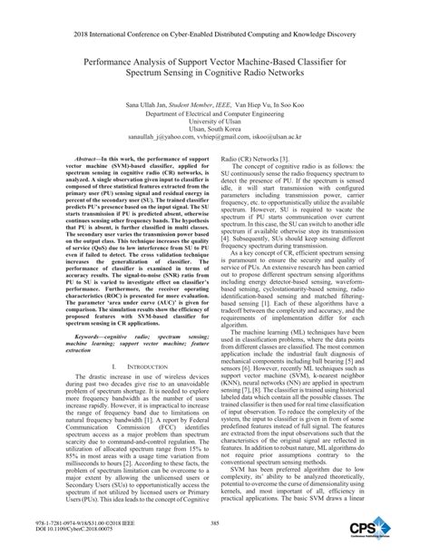 Pdf Performance Analysis Of Support Vector Machine Based Classifier