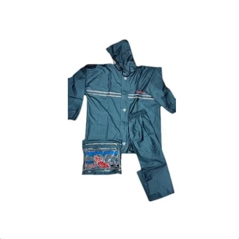 Men Pvc Rain Suit Waterproof Pvc Fabric Blue Color Front Pockets 1