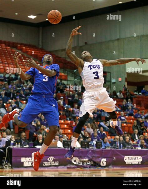 Smu Guard Sterling Brown Left And Tcu Guard Malique Trent Complete