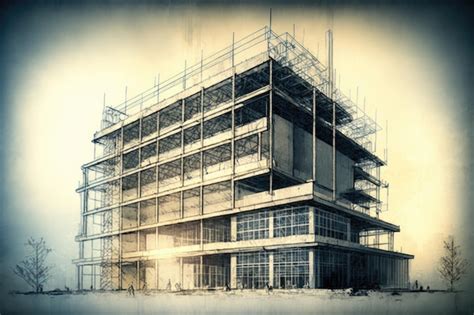 Premium Ai Image Project Of Multistory Building With Scaffolding Near