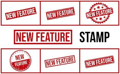 Premium Vector New Feature Rubber Stamp Set Vector
