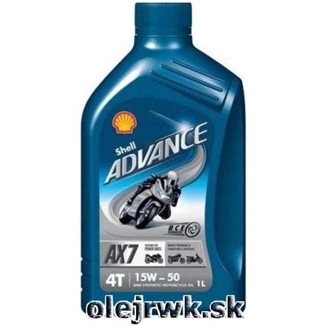 Olej Motocykle Skútre ATV Shell ADVANCE AX7 4T 15W 50 1L RWK unit