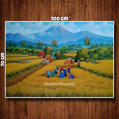 Jual Hiasan Dinding Poster Gambar Panen Padi Code Ukuran Xtra Jumbo