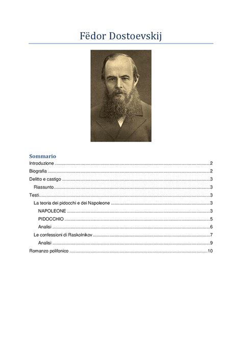 Fedor Dostoevskij Riassunti Apuntes De Literatura Rusa Docsity