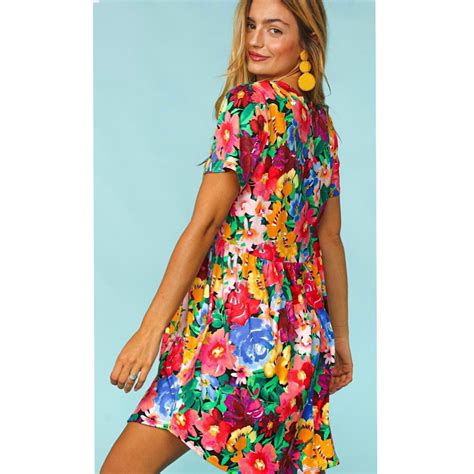 Multi Color Floral Pattern Plus Size Dress Meandmommyscloset