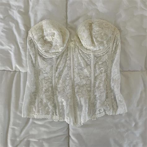 Vintage White Lace Corset 💌 Fits 36b Size Small Y2k Depop