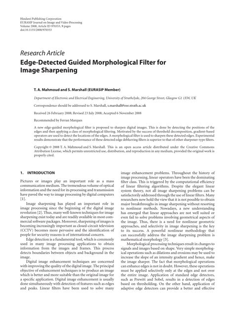 Pdf Edge Detected Guided Morphological Filter For Image Sharpening