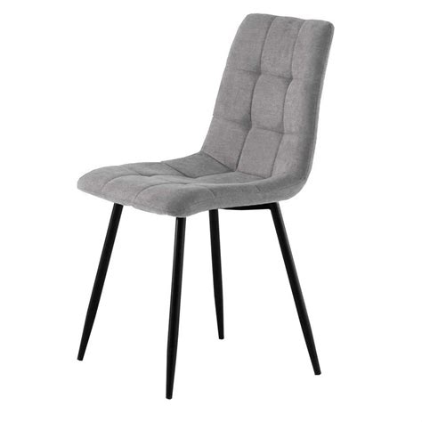 Esstisch Stühle Grau Cadruna 46 Cm Sitzhöhe Aus Webstoff Und Metall