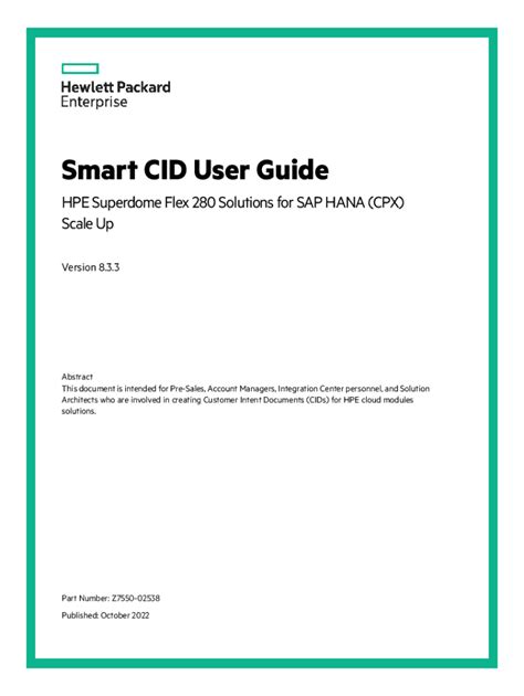 Fillable Online Hpe Superdome Flex 280 For Sap Hana Administration