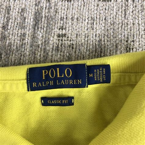 Ralph Lauren Polo Yellow Shirt Adult Med Blue Pony Depop