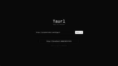 Github Prashantrahul Taurl Fast Shortner Written Entirely In Go