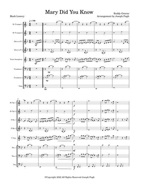 Mary Did You Know Arr Joseph Pugh By Kathy Mattea Sheet Music For