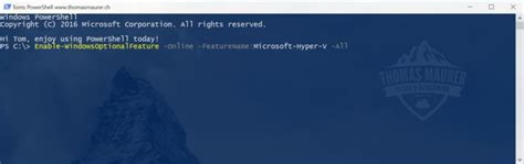 Install Hyper V On Windows 10 Using Powershell Thomas Maurer