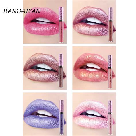 Handaiyan 6 Colors Glitter Lip Gloss Liquid Shimmer Matte Lipstick