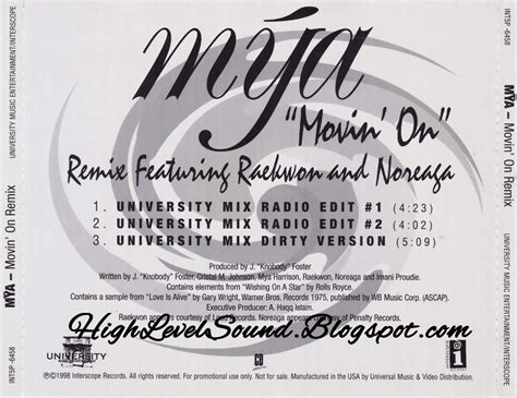 Highest Level Of Music Mya Feat Raekwon And Noreaga Movin On