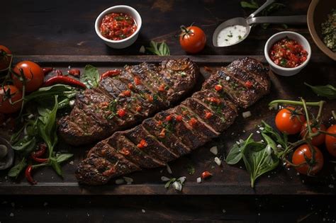 Premium Photo Harissa Rubbed Steak Skewers