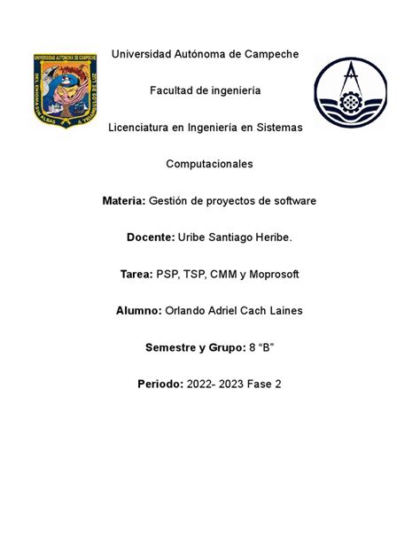psp tsp cmm y moprosoft pdf software ingeniería de software