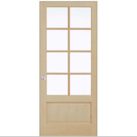 Jeld Wen 30 In X 80 In Unfinished Solid Core 1 Panel Clear Glass Right