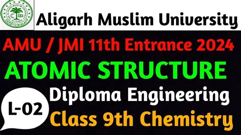 Structure Of Atom L 02 Class 9th Chemistry Amu JMI 11th Science
