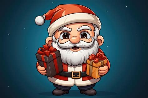 Premium Ai Image A Cartoon Santa Claus Holding A Present Generative