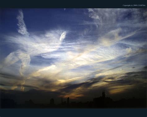 無料壁紙 自然･風景 夕日と雲の造形