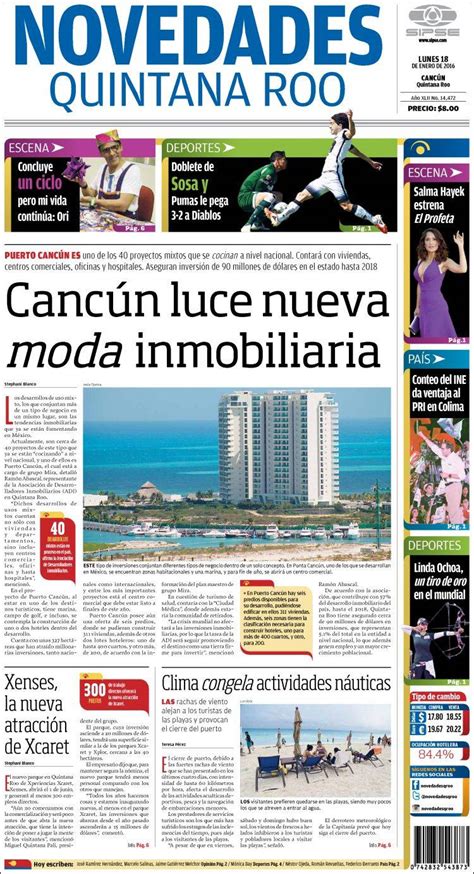 Periódico Novedades De Quintana Roo México Periódicos De México