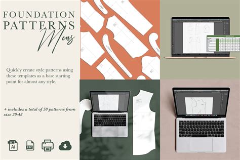 Basic Block Pattern Bundle Foundation Patterns Mens Style Blocks Fashion Design DIY