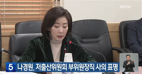 나경원 저출산위원회 부위원장직 사의 표명