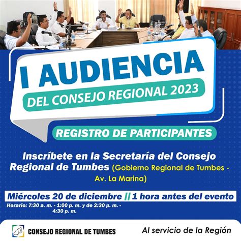 I Audiencia Del Consejo Regional 2023 Campañas Gobierno Regional
