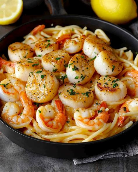 Garlic Butter Scallop And Shrimp Pasta A Decadent Seafood Feast