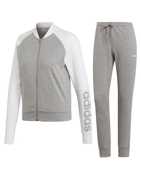 Adidas Damen Trainingsanzug Cotton Grau