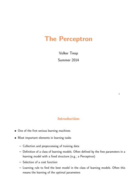 Perceptron 2014 Pdf Statistical Classification Functional