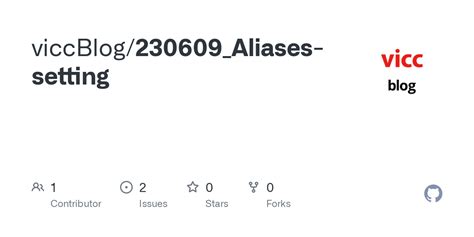 Github Viccblog230609aliases Setting