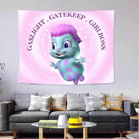 Bibble Gaslight Gatekeep Girlboss Meme Tapestry Funny Wall Hanging
