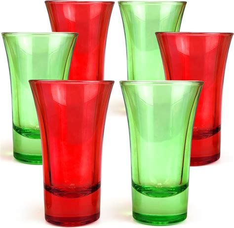 Mandn Home Christmas Shot Glasses 6 Pack Heavy Based Glass
