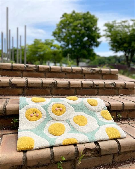 앤드엣 터프팅 스튜디오 On Instagram 귀여운 계란 후라이🍳🥚 당분간은 계란 후라이는 안녕이라는 귀여운