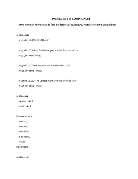 Practical No 4 Coding Part Practical No 04 Coding Part Aim Write