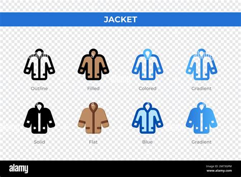Jacket Icons In Different Style Jacket Icons Set Holiday Symbol