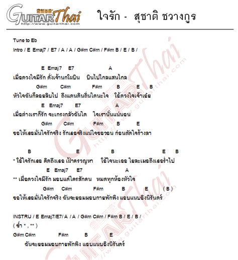 คอร์ด ใจรัก สุชาติ ชวางกูร คอร์ดเพลง กีตาร์