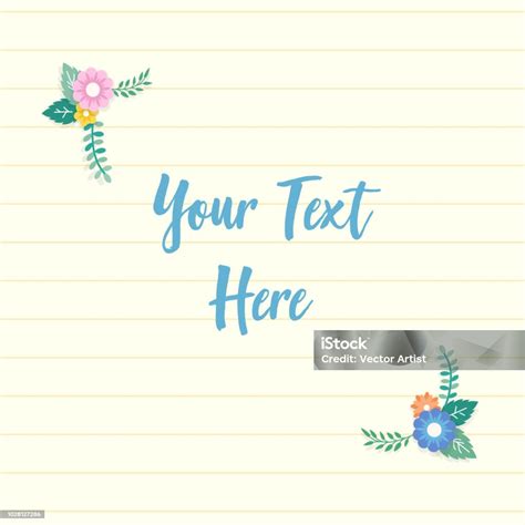 잎 장식 프레임 화려한 꽃과 아름 다운 줄이 그어진된 종이 배경 인사말 카드 견적 메모 메모에 대 한 종이 시트 0명에 대한 스톡 벡터 아트 및 기타 이미지 Istock