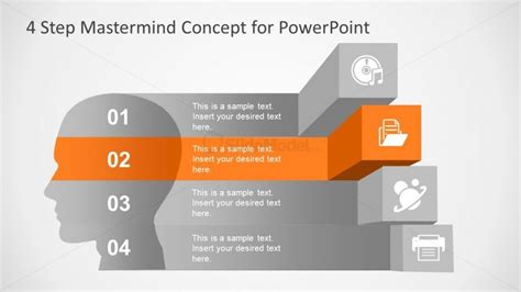 4 Steps PowerPoint Diagram Mastermind SlideModel